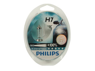 Philips X-treme Vision Plus + 100% H7 12V 55W headlight bulbs Philips ...