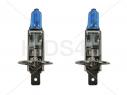 H1 55W Ice Blue bulbs rated at 6500K - blue headlights.